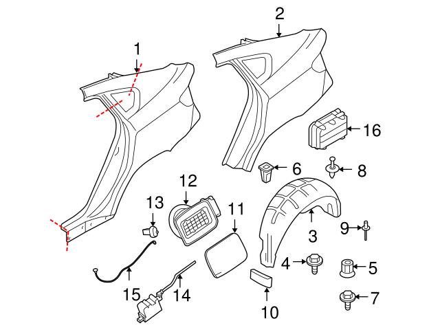 Genuine BMW 51177181305 Fuel Filler Door - BMW