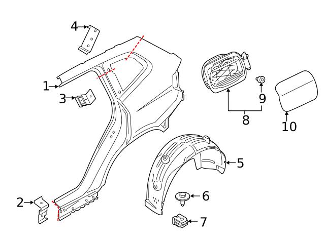 Genuine BMW 51177414473 Fuel Filler Housing - BMW