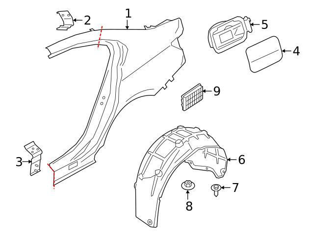 Genuine BMW 51177433407 Fuel Filler Housing - BMW