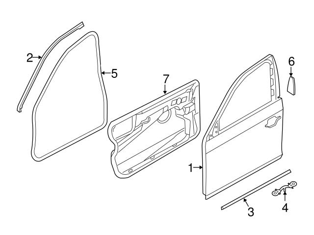 Genuine BMW 51217057508 Door Shell Seal; Right - BMW