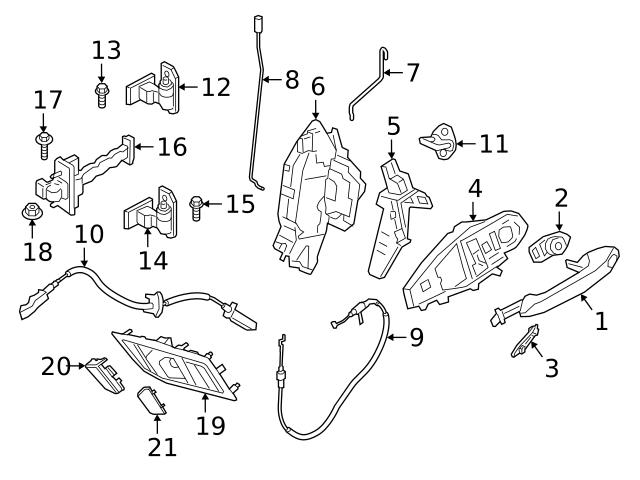 Genuine BMW 51219881779 Exterior Door Handle Base; Front Left - BMW ...
