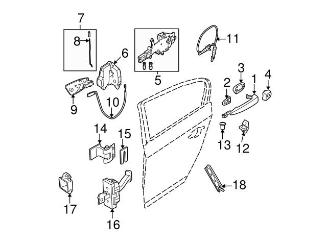 Genuine BMW 51227060299 Door Latch Cable; Right, Left, Rear Outer - BMW