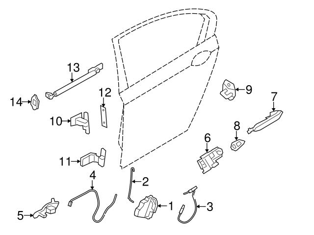 Genuine BMW 51227185688 Door Latch Assembly; Rear Right - BMW | 51225A36E16