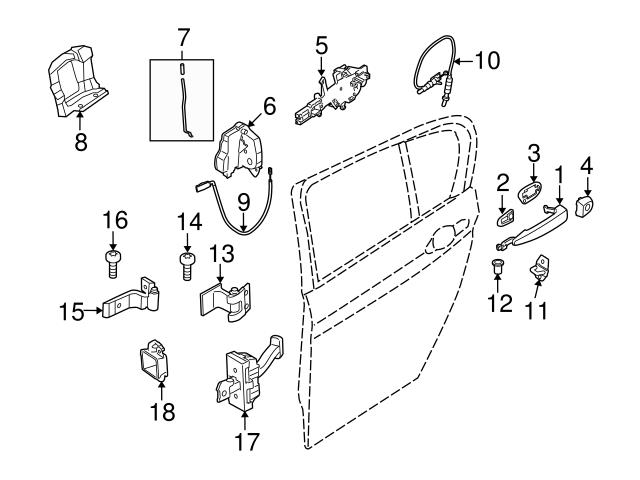 Genuine BMW 51227259836 Door Latch Cable; Left, Right, Rear Outer - BMW
