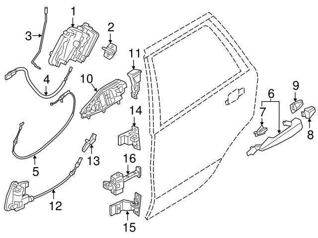 Genuine BMW 51227281942 Door Latch Assembly; Right, Rear Right Right - BMW