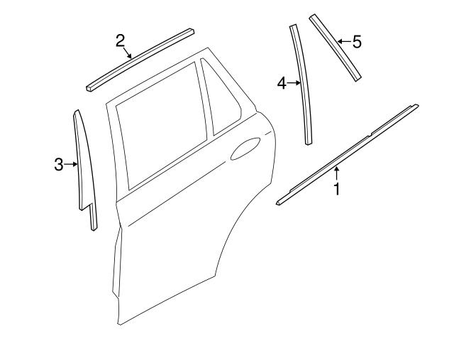 Genuine BMW 51227289643 Door Belt Molding; Left - BMW