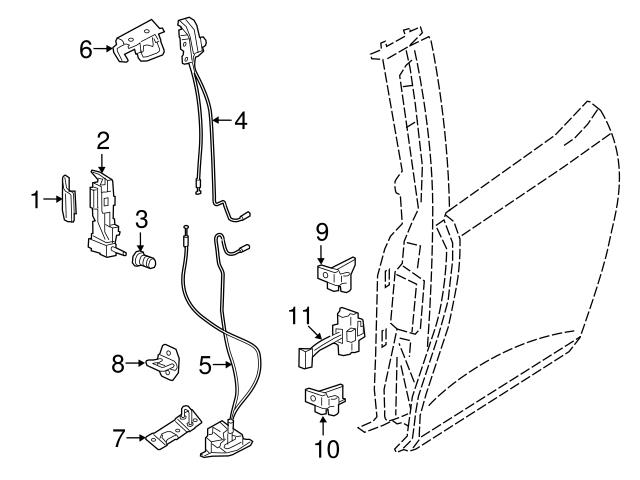 Genuine BMW 51227291034 Door Latch Cable; Right Upper - BMW