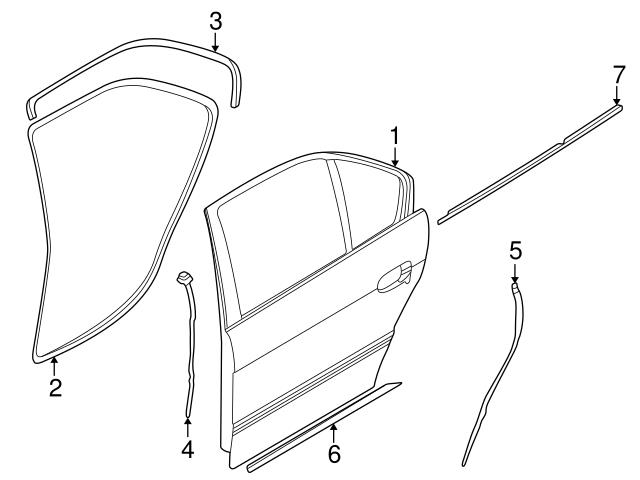 Genuine BMW 51228158188 Door Shell Seal; Right - BMW