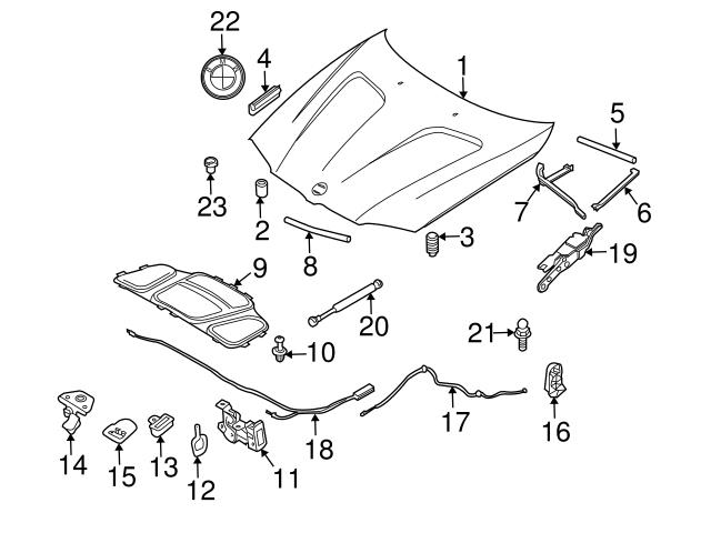 Genuine BMW 51233434665 Hood Release Cable - BMW | 51223401110