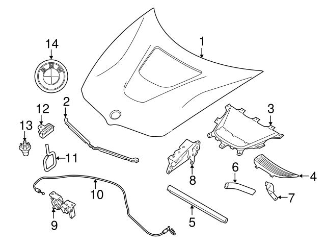 Genuine BMW 51237336252 Hood Hinge; Right - BMW