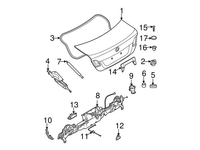 Genuine BMW 51247199829 Deck Lid Lock; Rear - BMW
