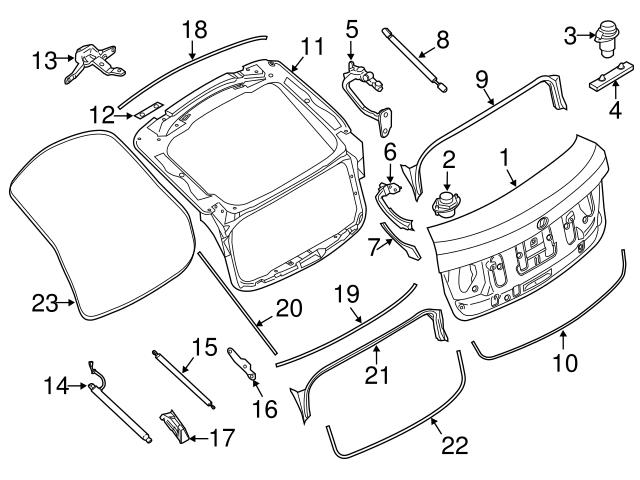 Genuine BMW 51247200543 Trunk Lid Pull Down Motor; Left - BMW