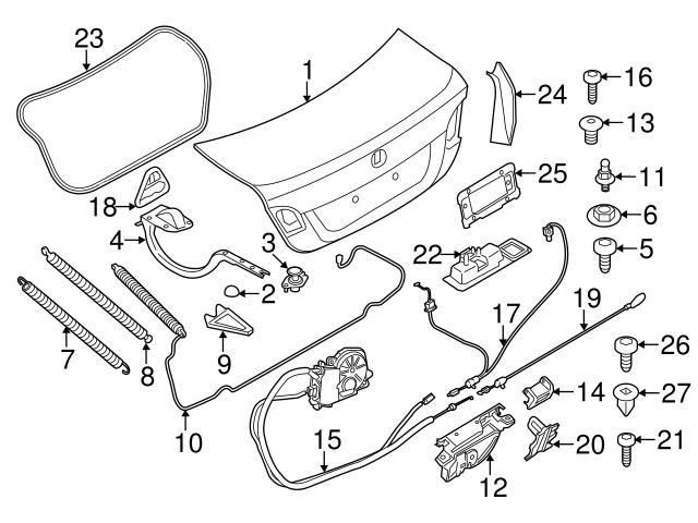 Genuine BMW 51247273752 Trunk Lid Latch - BMW | 51244447850