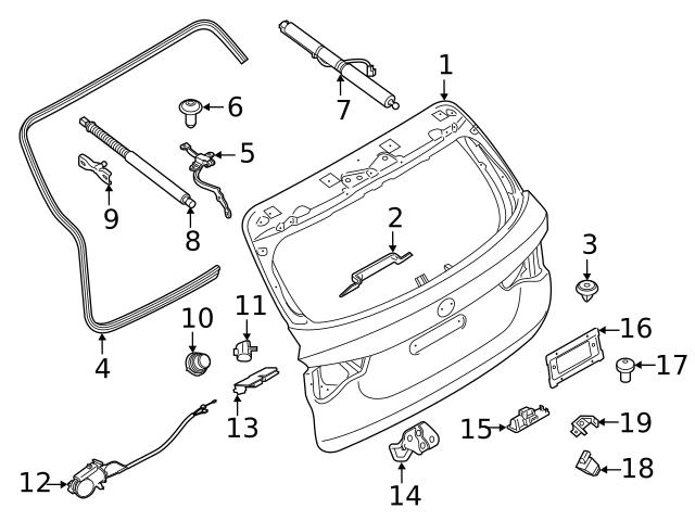 Genuine BMW 51247397322 Hatch Lift Support; Right - BMW