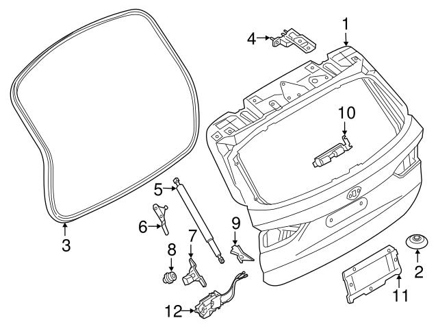 Genuine BMW 51247412407 Hatch Lift Support; Left - BMW