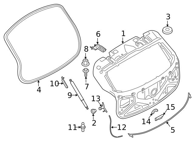 Genuine BMW 51249465654 Hatch Lift Support; Left, Right - BMW | 51247423847
