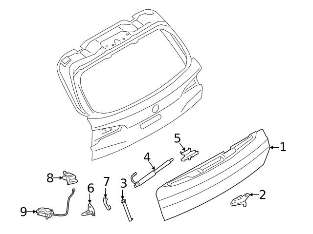 Genuine BMW 51249482804 Tailgate Lift Support; Rear - BMW