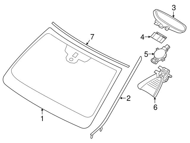 Genuine BMW 51317350610 Windshield Molding Seal; Right - BMW