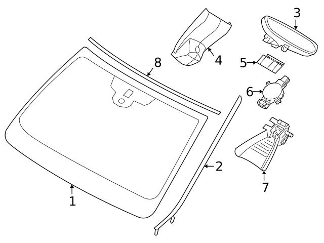 Genuine BMW 51317429616 Windshield Frame Weatherstrip Seal; Right - BMW