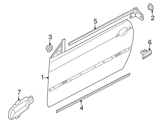 Genuine BMW 51328227625 Door Window Belt Weather Strip; Front Left - BMW