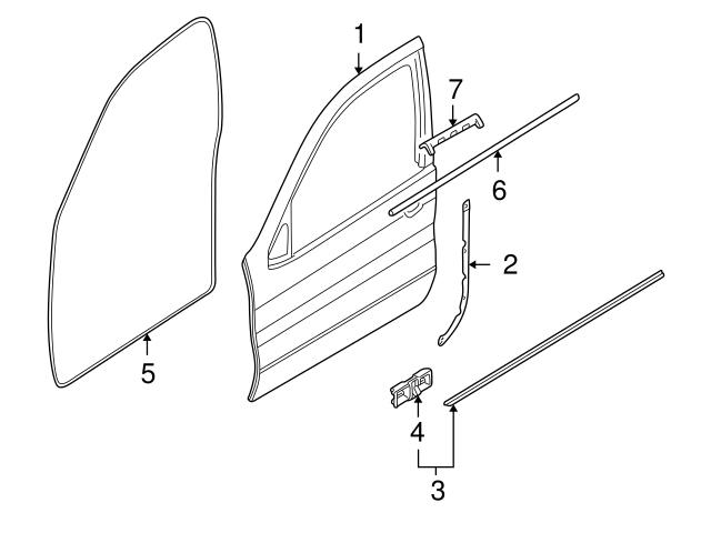 Genuine BMW 51328257702 Door Window Belt Weather Strip; Right - BMW