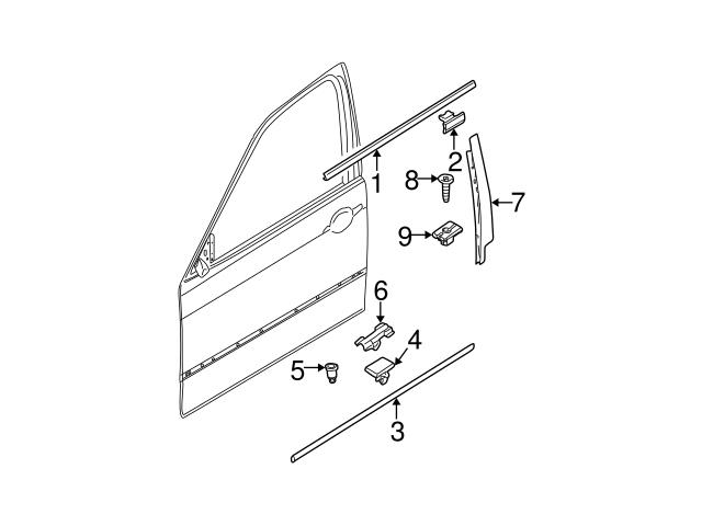 Genuine BMW 51332695285 Door Window Belt Weather Strip; Left - BMW