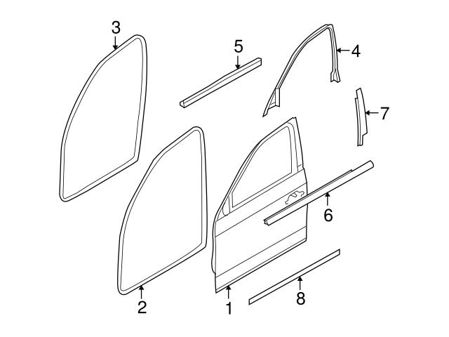 Genuine BMW 51337119982 Door Belt Molding; Front Right - BMW | 51334402326
