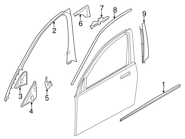 Genuine BMW 51337177951 Door Reveal Molding; Left - BMW