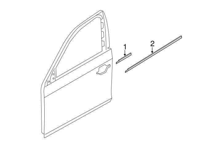 Genuine BMW 51337196335 Door Belt Molding; Front Left - BMW