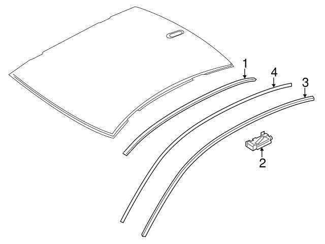 Genuine BMW 51337196360 Roof Drip Molding Seal; Right - BMW