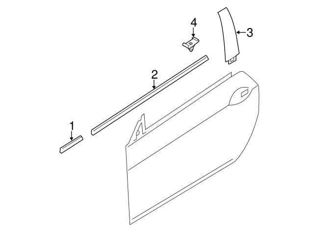 Genuine BMW 51337221312 Door Window Belt Weather Strip; Right - BMW