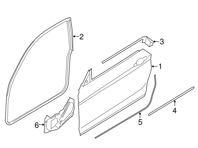 Genuine BMW 51337267906 Door Window Belt Weather Strip; Right - BMW