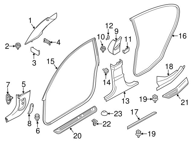 Genuine BMW 51337328767 Door Seal; Front Left - BMW