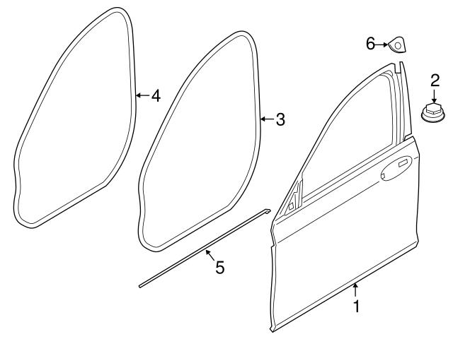 Genuine BMW 51337390113 Door Reveal Molding; Left - BMW