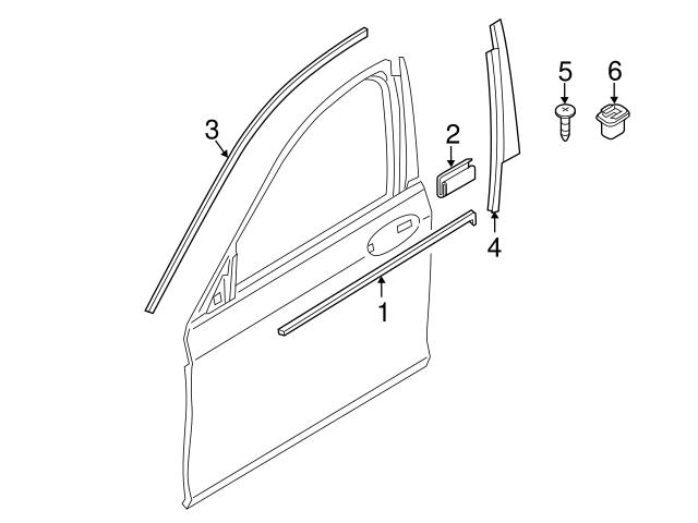 Genuine BMW 51337404025 Door Belt Molding; Left - BMW
