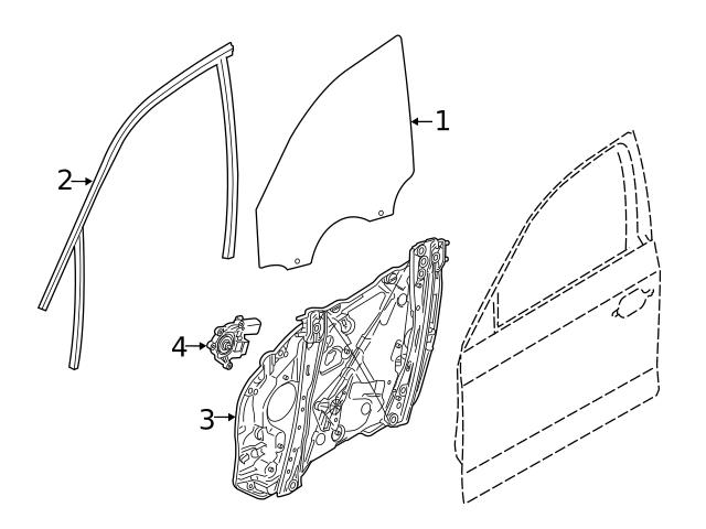 Genuine BMW 51337407403 Quarter Window Glass Run Channel; Left - BMW