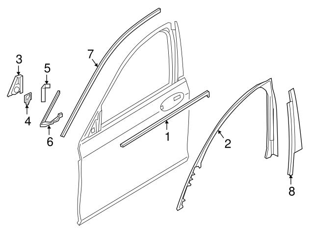 Genuine BMW 51337437864 Door Belt Molding; Right - BMW | 51337336010
