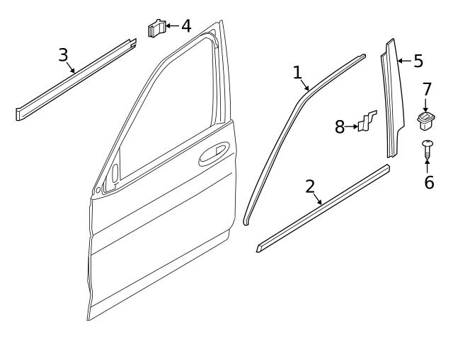 Genuine BMW 51337444094 Door Belt Molding; Right - BMW