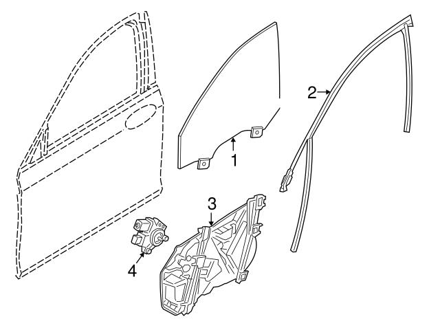 Genuine BMW 51337455081 Power Window Motor; Left, Right, Front Left ...