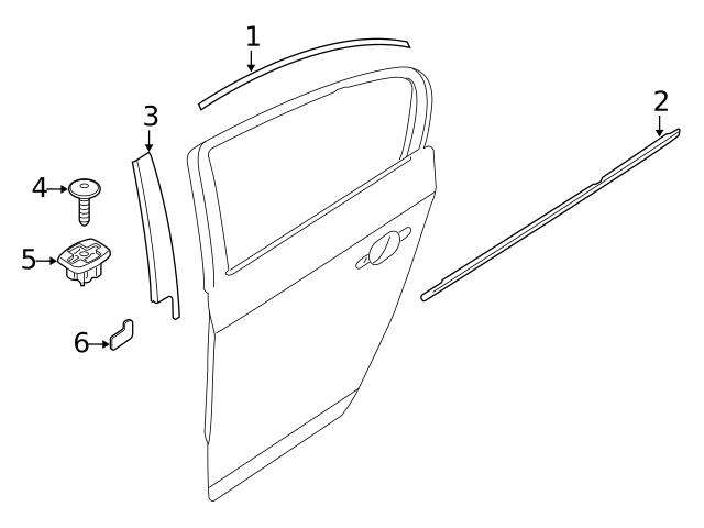 Genuine BMW 51337465148 Door Belt Molding; Right - BMW
