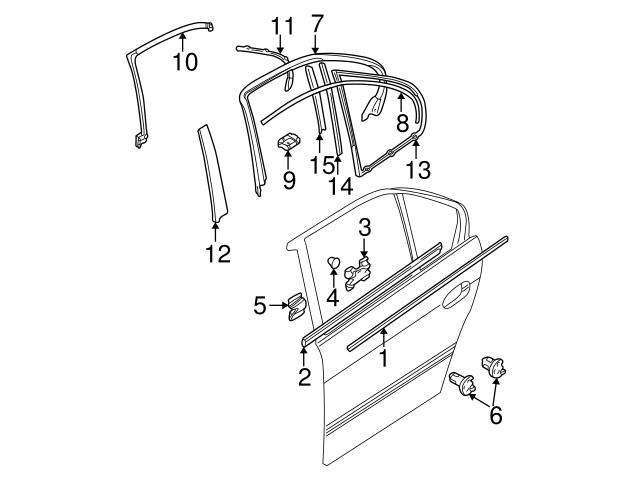 Genuine BMW 51348159878 Door Reveal Molding; Right Outer - BMW