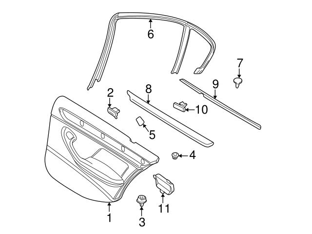 Genuine BMW 51348212523 Door Window Channel Clip; Left - BMW