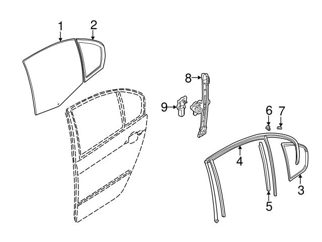 Genuine BMW 51348266126 Door Window Glass Surround Channel Bolt; Right ...