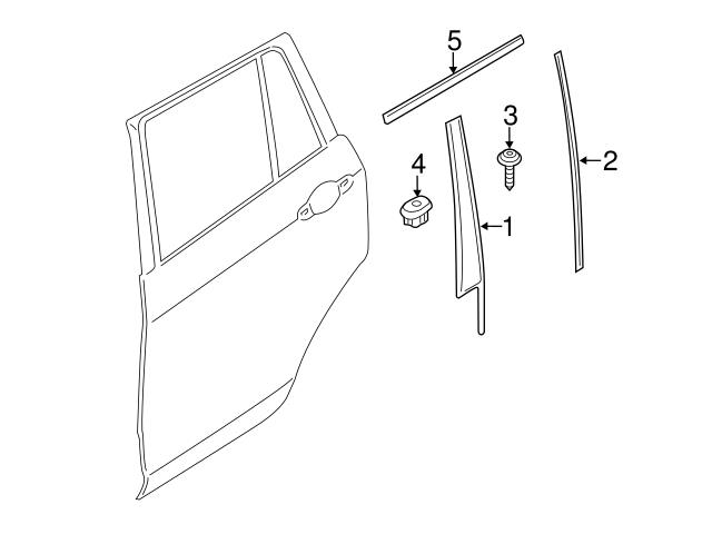 Genuine BMW 51352990880 Door Belt Molding; Right - BMW