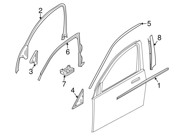 Genuine BMW 51357008015 Door Reveal Molding; Left - BMW