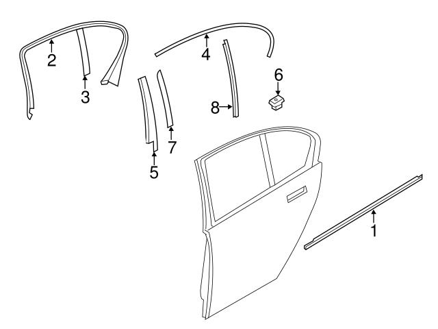 Genuine BMW 51357177858 Door Reveal Molding; Right - BMW