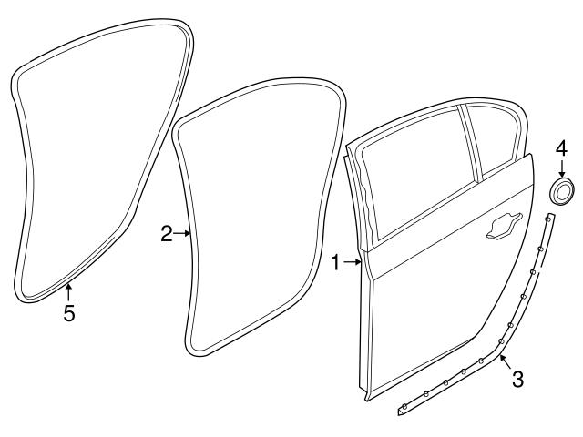 Genuine BMW 51357182301 Door Shell Seal; Left, Right - BMW