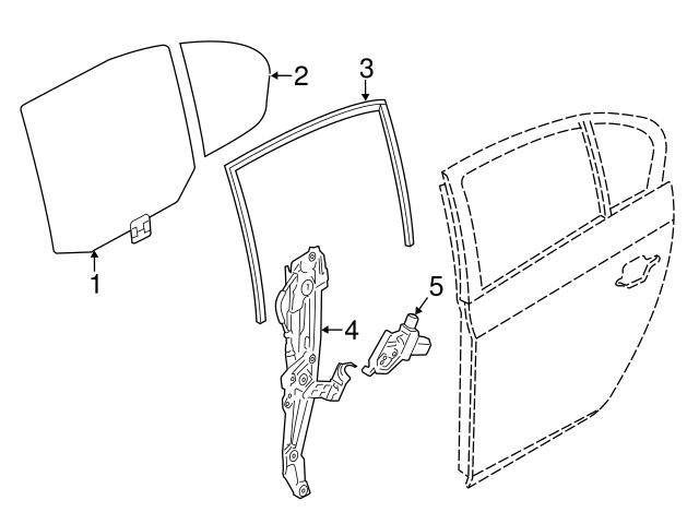 Genuine BMW 51357182614 Window Regulator; Rear Right - BMW