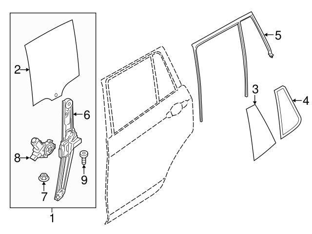 Genuine BMW 51357205599 Vent Window Assembly; Left - BMW