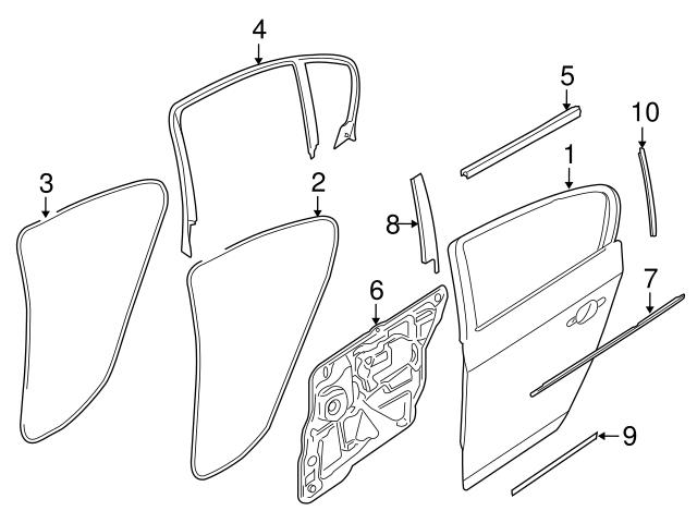 Genuine BMW 51357220190 Door Belt Molding; Right - BMW | 51354402334 ...
